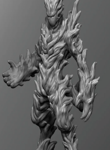 Arquivo grátis STL monster Fire Elemental miniature D&D , élementaire ...