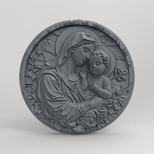 ️ mother mary with jesus decor・ STL File for 3D printing and CNC ...