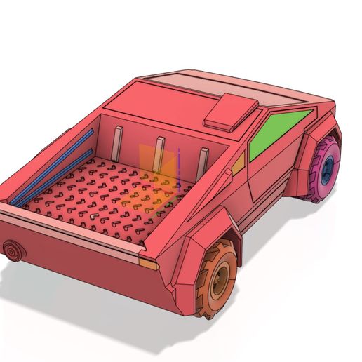🚗 CyberTruck [TOY - sturdy for kids, 4yrs+]・ 3MF File for 3D printing・Cults