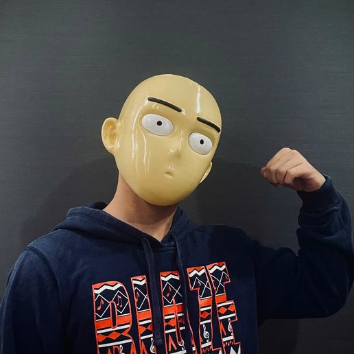 👊 Saitama Head Mask Decor Wearable - One Punch Man Cosplay・ 3D File for ...