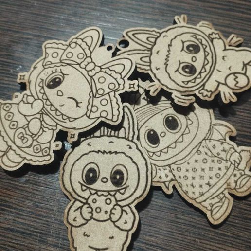 🔑 Labubu Schlüsselanhänger・Kostenlos SVG Datei für CNC-Bearbeitung ...