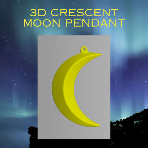 STL file Crescent Moon Pendant / half moon pendant / Cat nap Necklace ...
