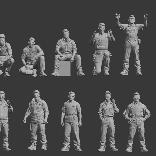 🚗 Garage car mechanic repair figure・ STL File for 3D printing・Cults