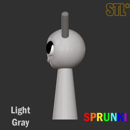 STL file Sprunki Incredibox Light gray Sprunki STL 3D Character Fanart ...