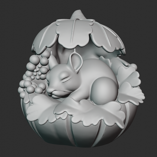 😴 Sleeping Chipmunk in Acorn Nest 3D print model・ STL File for 3D ...