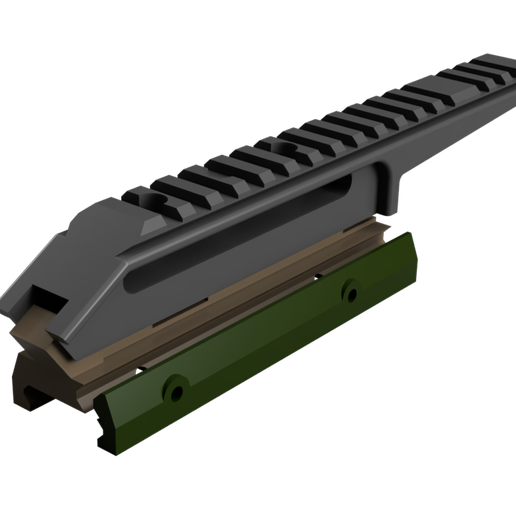🔧 GHK AUG Rail + Picatinny adapter・Free 3D File for 3D printing・Cults