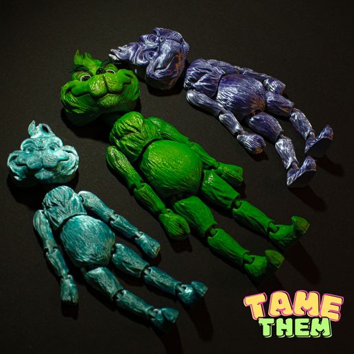 🆓 GRINCH - ARTICULATED FIGURE, PRINT-IN-PLACE, movable toy, CUTE, FREE ...