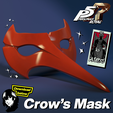 🐦 Crow Mask Persona 5 Royal (Akechi Goro)・Free STL File for ・Cults