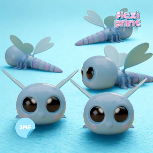 🧸 Dragonfly | Flexi Print・ STL File for 3D printing・Cults