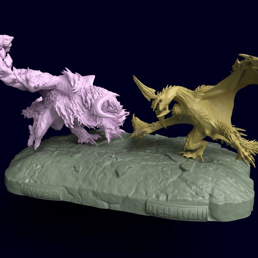 👹 Monster Hunter Wilds: Arkveld vs Rey Dau・ 3D File for 3D printing・Cults