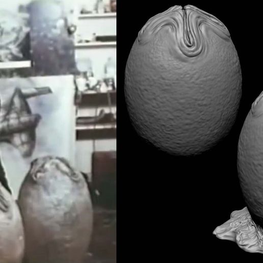 STL file 3D PRINTABLE ALIEN EGG OVOMORPH 1979 WITH BASE 👽 (OBJ)・3D ...