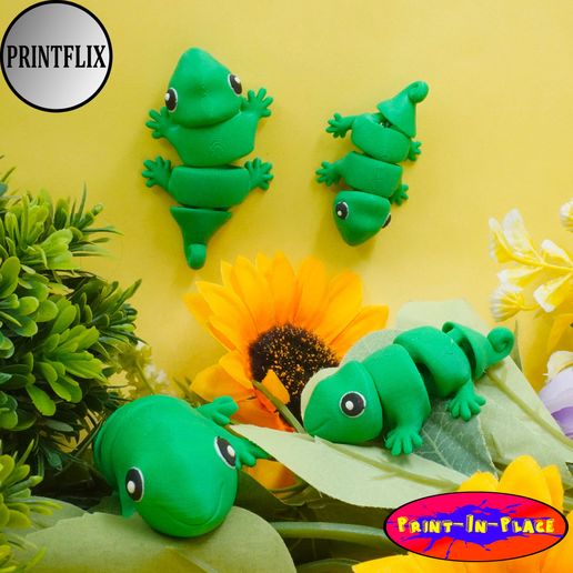 🐱 CUTE FLEXI TINY CHAMELEON・ STL File for 3D printing・Cults