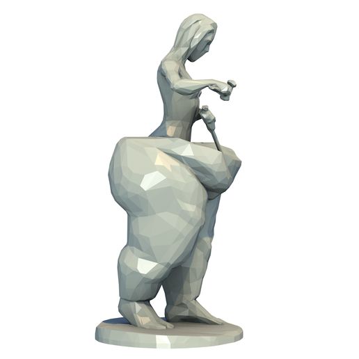 👩 Self sculpting woman low poly・ STL File for 3D printing・Cults