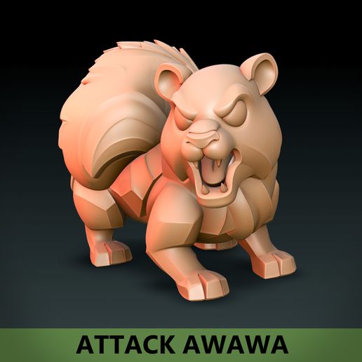 👹 Attack Awawa - Sculpted Hyrax・ STL File for 3D printing・Cults