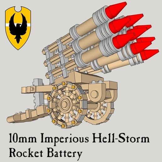 🚀 10mm Imperious Hell-Storm Rocket Battery・ 3D File for 3D printing・Cults