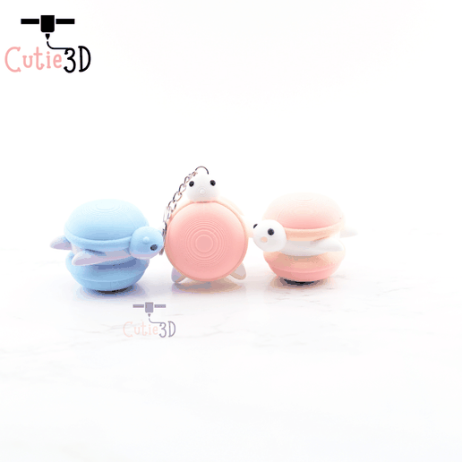 🐢 Cutie3D Macaron Turtle Keycap Fidget Clicker Keychain - Cute Backpack ...