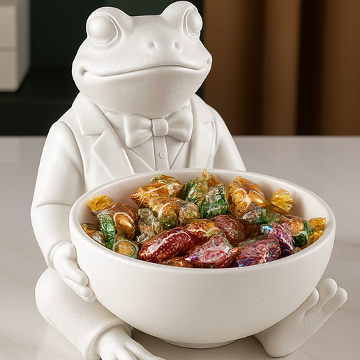 🐸 Frog Candy Holder – Cute Frog Statue Holding a Large Candy Bowl – 3D ...