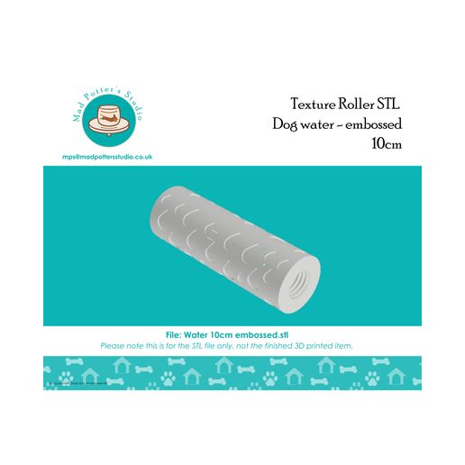 3D file Texture Roller STL File - water drops - embossed 10cm - for 3D ...