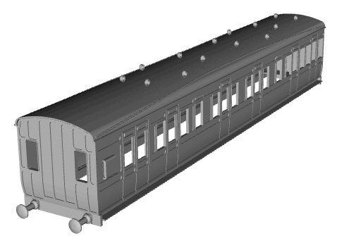 🚂 GCR Mainline brake composite coach 1/148 scale・ 3D File for 3D ...