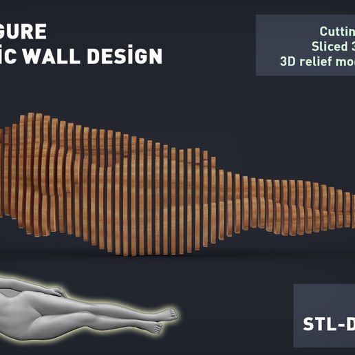 ♀️ Female Figure Parametric Wall Art・ 3D File for 3D printing・Cults