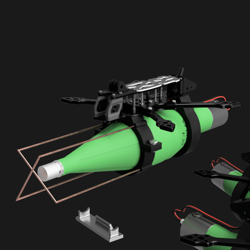 🇺🇦 Ukraine / Russian FPV Kamikaze Drone RPG Adapter + RPG Warhead (Full ...