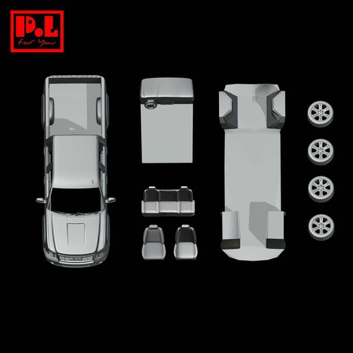🥉 GMC Sierra 3rd Gen (GMT900/GMT902) Crew Cab (2007)・ STL File for 3D ...