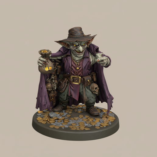 👺 Secret Trader Goblin — Fantasy Miniature・ STL File for 3D printing・Cults