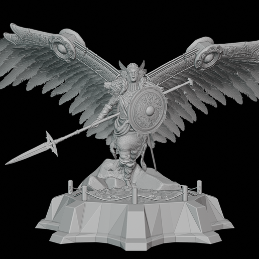 👾 Valkyrie statue character warrior with wings-valkyrie statue ...