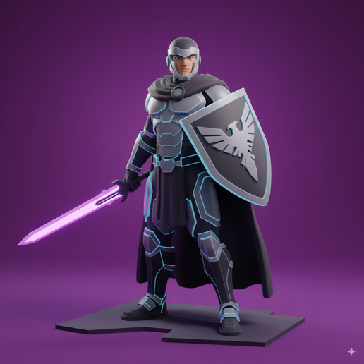 🎲 Single STL Valiant Fantasy Champion Miniature - Heroic Warrior Figure ...