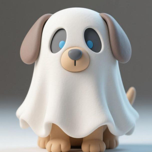 🎃 cute little halloween ghost dog・ STL File for 3D printing・Cults