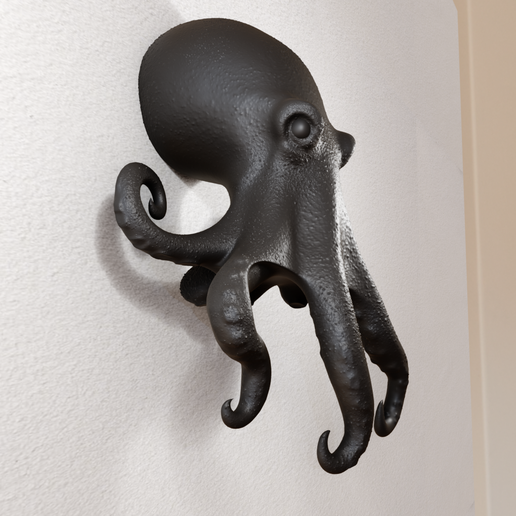 🐙 octopus head wall mount・ STL File for 3D printing・Cults