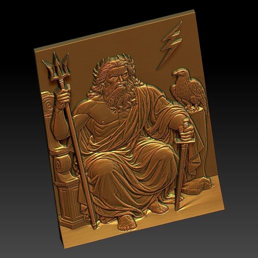 👼 Zeus CNC Relief Model・ STL File for 3D printing・Cults