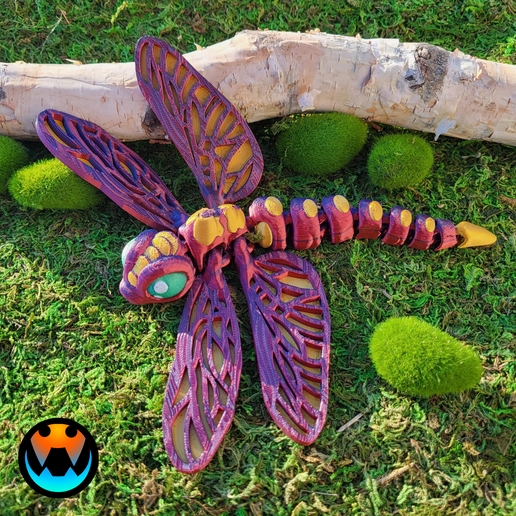 💾 Dragonfly, Floppy Flexi Pal, Print in Place, Easy Print・ 3D File for 3D printing・Cults