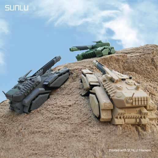 🪖 T-404 Cyber Tank_SUNLU・Free 3MF File for 3D printing・Cults