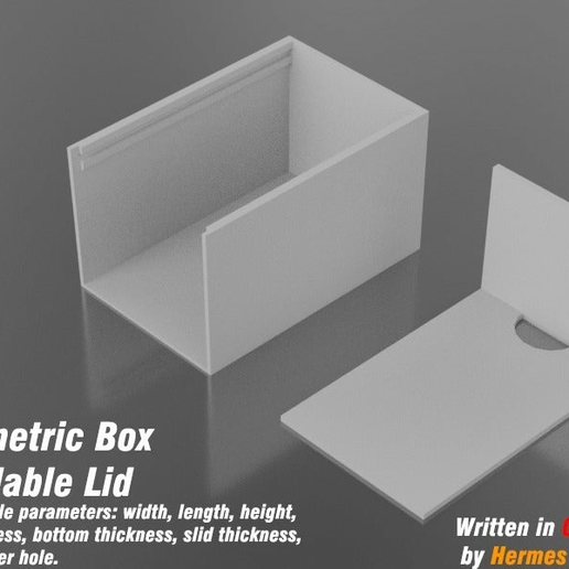 STL file Parametric Box w/Slidable Lid 📦 (SCAD)・Model to download and ...