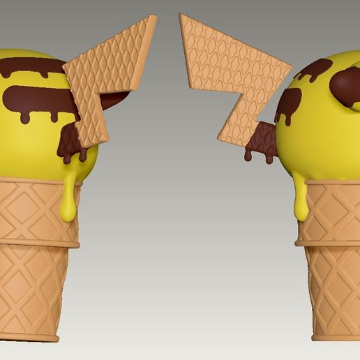 🧊 pikachu Ice cream・ STL File for 3D printing・Cults