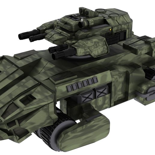 🪖 Cyber Tank : Turret : 360° rotating・ STL File for ・Cults