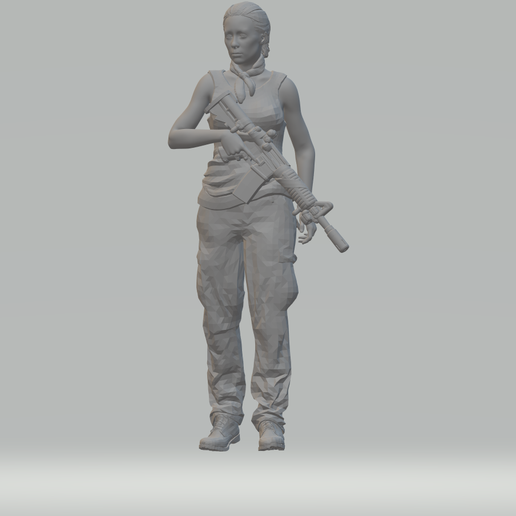 STL file female mercenary soldier ♀️ ・3D print design to download・Cults