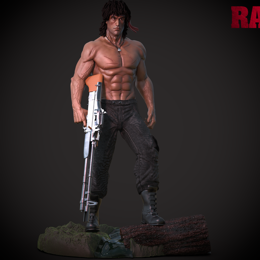 🎬 Rambo statue・ 3D File for ・Cults