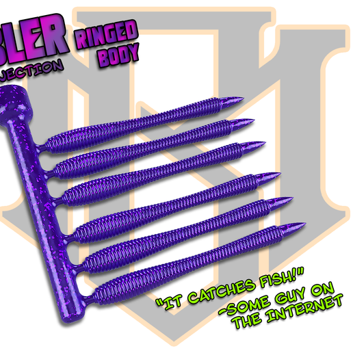 STL file The Ringed Body 4-inch Scribbler 6-Cavity Finesse Worm ...