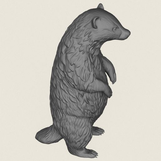 🦡 Badger Standing・ 3D File for 3D printing・Cults