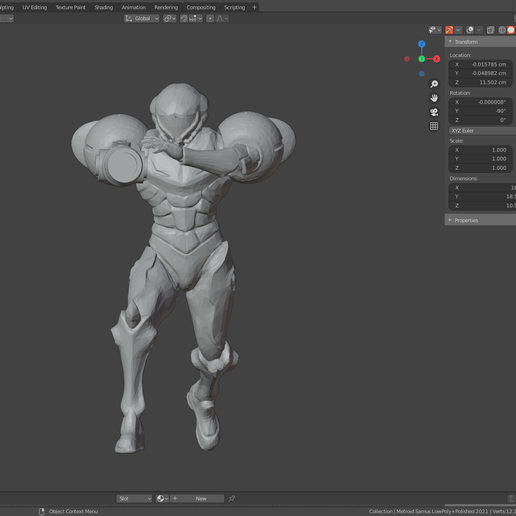 STL-Datei Low Poly Samus aus Metroid 👽 ・Design für 3D-Drucker zum ...