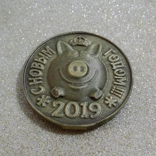 Free STL file moneta - Новогодняя монета 🎲 ・3D printing idea to ...
