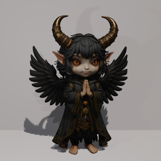 👧 Cute little Chibi Demon・Бесплатный бесплатно STL для 3D-печать・Cults