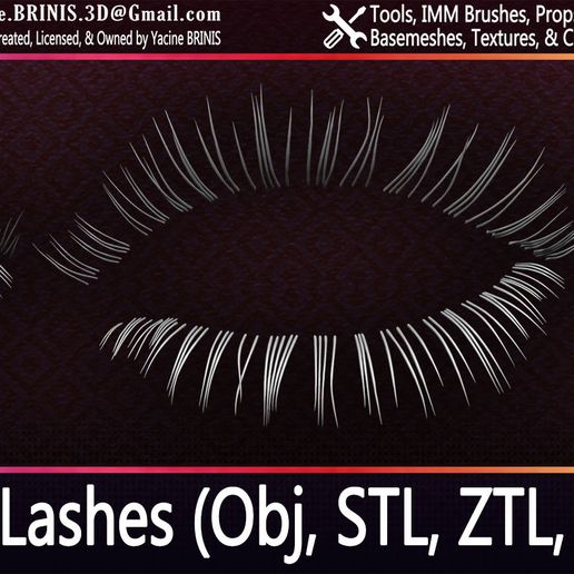 👁️ Human Eye Lashes Volume 01・ 3D File for 3D printing・Cults