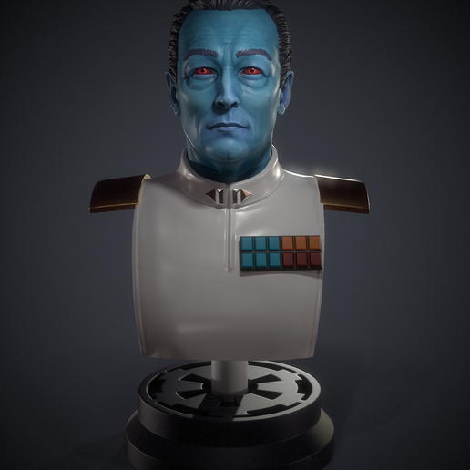 👤 Grand Admiral Thrawn - Bust・ STL File for ・Cults