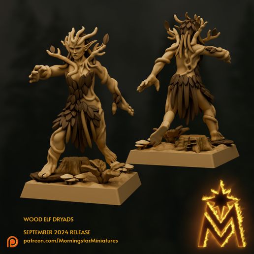 3D file Wood Elf Dryads | 32mm Scale Presupported Miniatures 🪵 ・3D ...