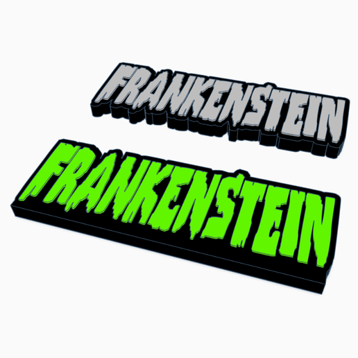 👻 2x FRANKENSTEIN V4 Logo Display MANIACMANCAVE3D・ STL File for 3D ...