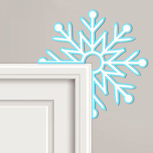 STL file Snowflake Door Corner Topper ️ ・3D printing idea to download・Cults