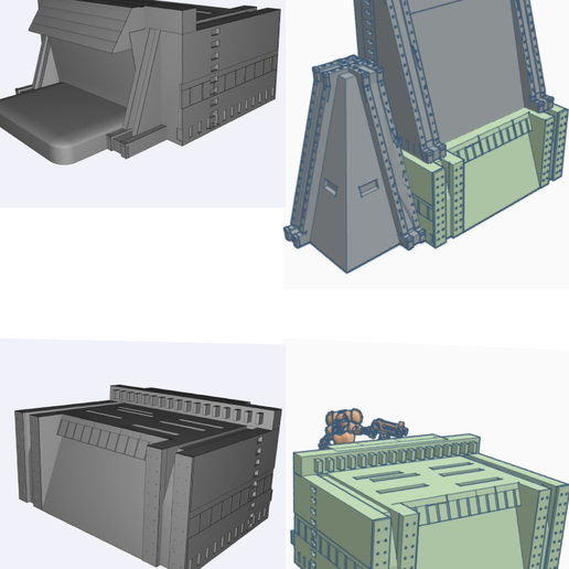 🤏 Industrial Gothic Outer Wall Riser / small bunker・Free OBJ File for ...